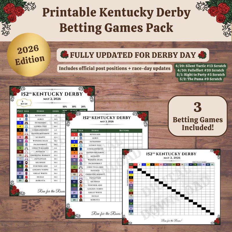 Printable Derby Squares - Etsy