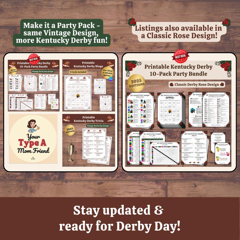 Kentucky Derby Betting Games Pack, 2025 Printable Derby Party, Wagering ...