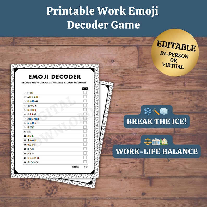 Emoji Decoder Game: Team Building Icebreaker (printable Editable PDF) - Etsy