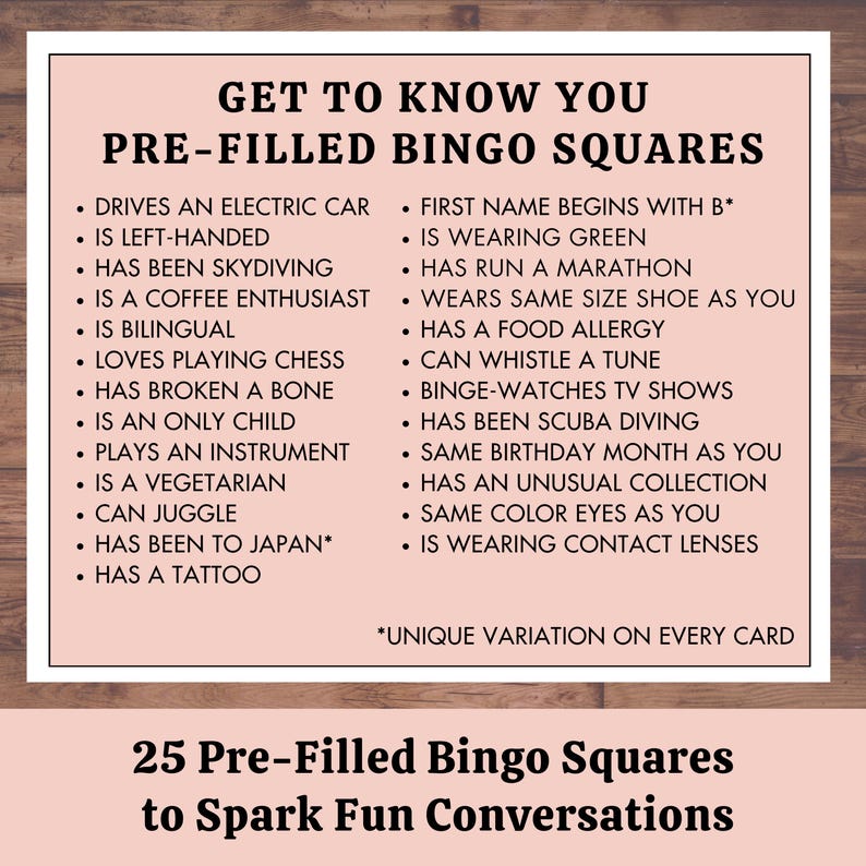 Get to Know You Bingo, Printable Icebreaker Game, Editable Template ...