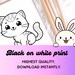 Kitten Coloring Pages PDF Printable for Kids and Adults 30 Kittens ...