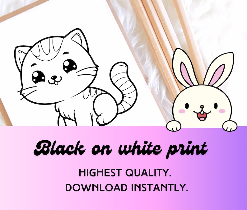 Kitten Coloring Pages PDF Printable for Kids and Adults 30 Kittens ...
