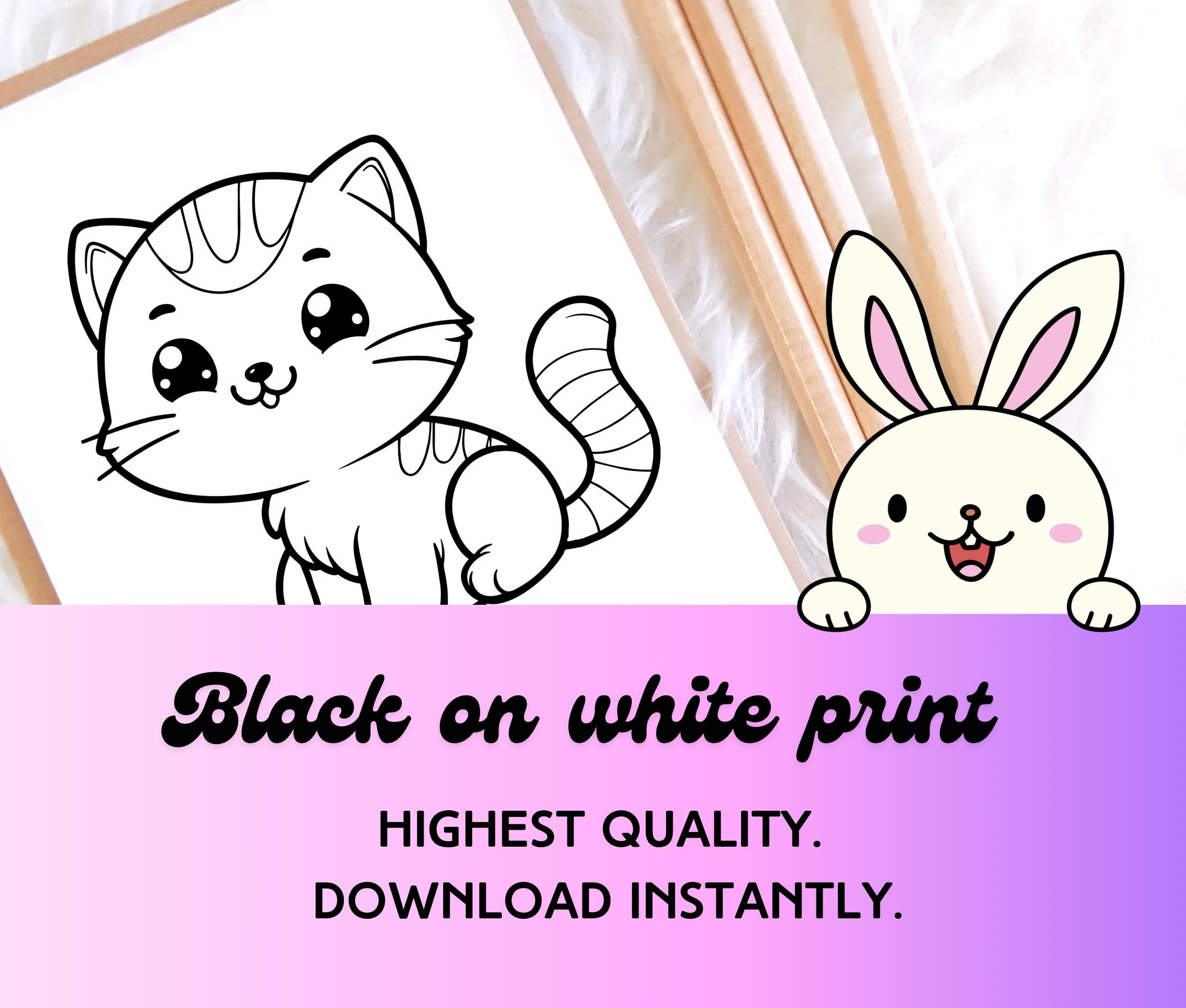 Kitten Coloring Pages PDF Printable for Kids and Adults 30 Kittens ...