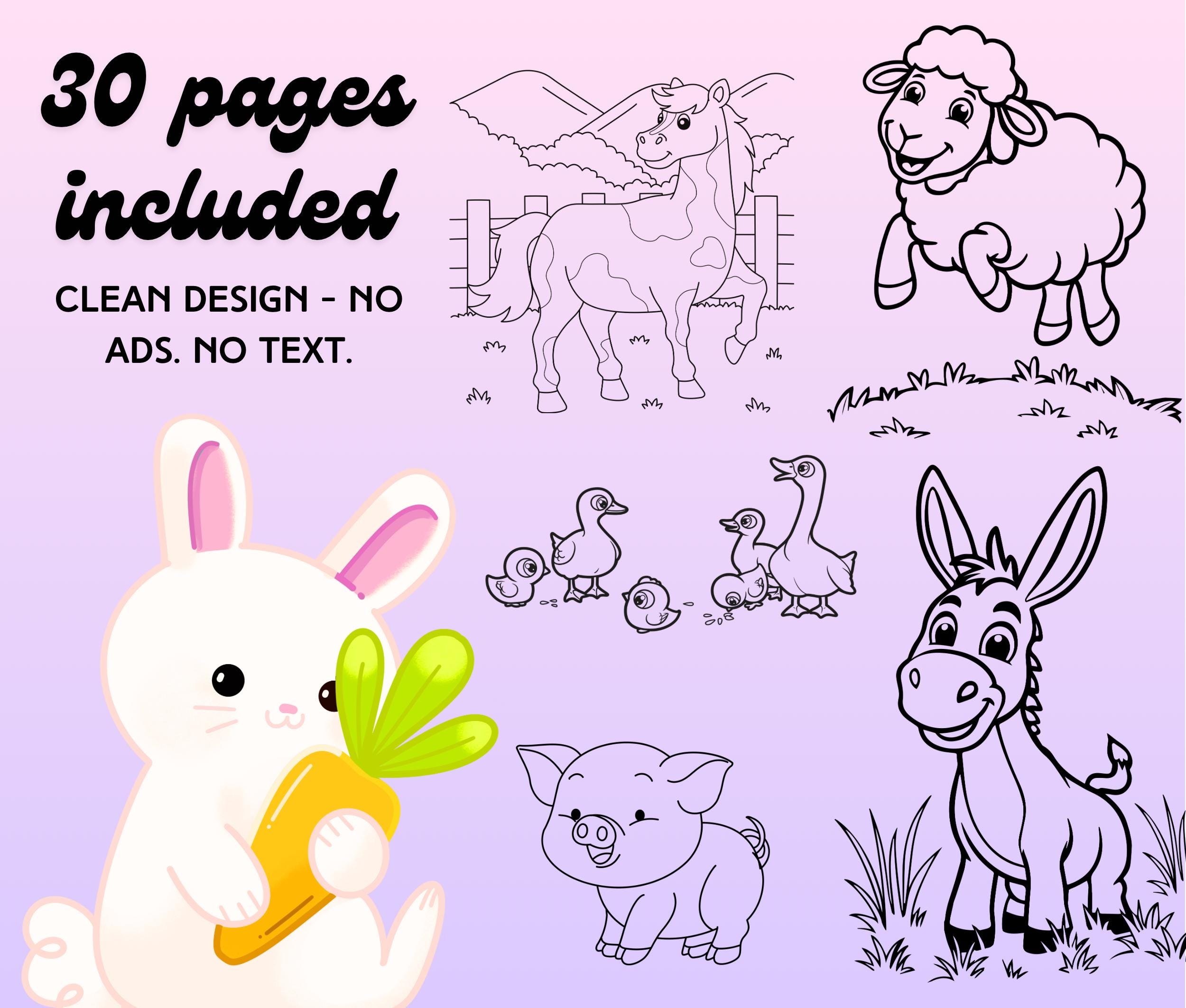 Farm Animals Coloring Pages PDF Printable for Kids and Adults 30 Farm ...