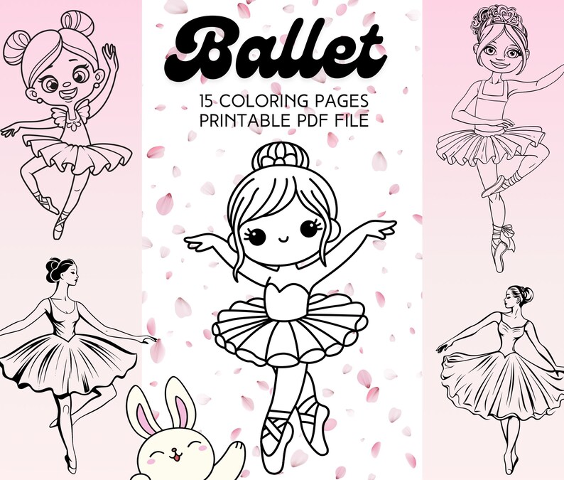 Ballet Dancer Coloring Pages PDF Printable for Kids and Adults 15 ...