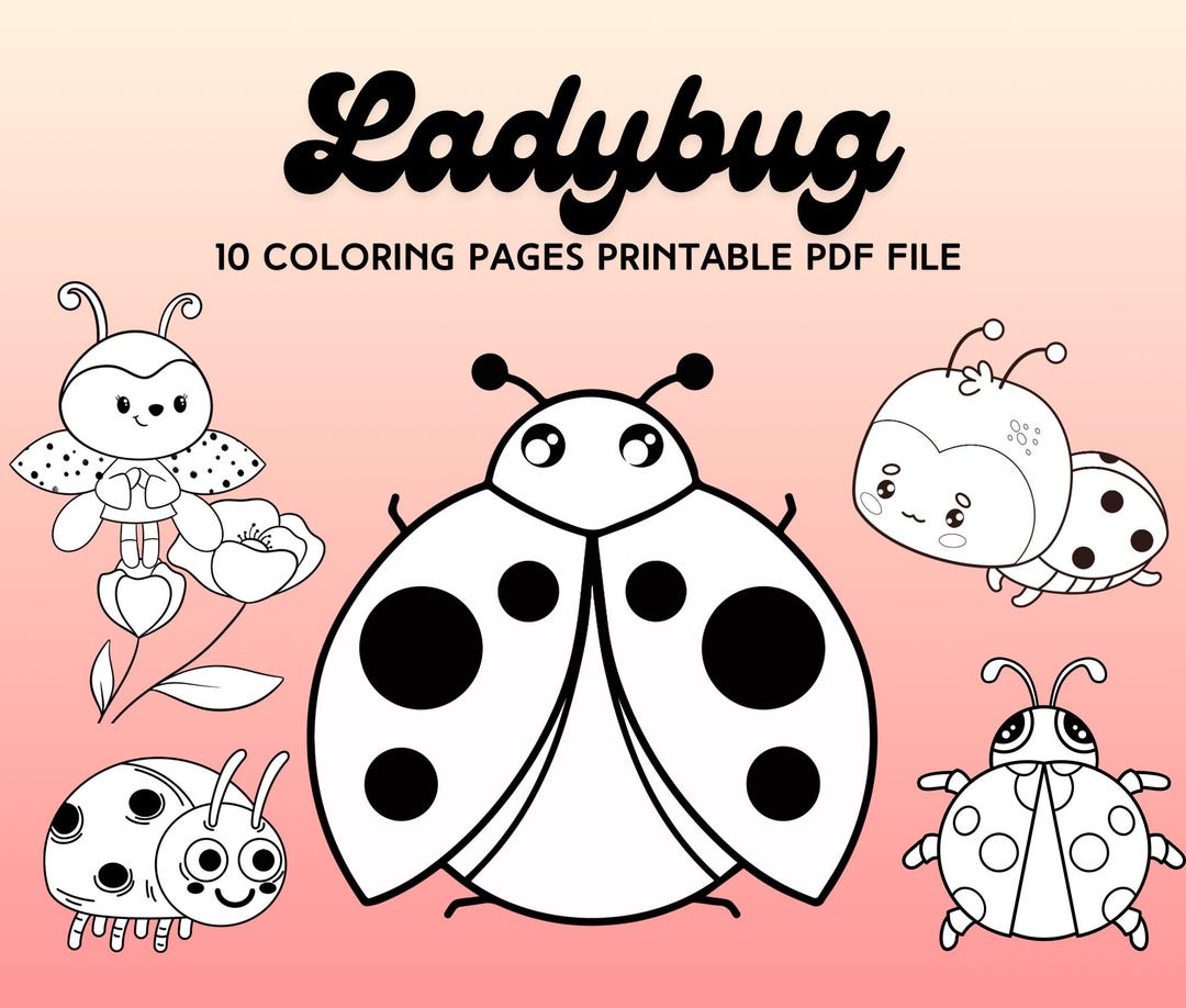 10 Ladybug Coloring Pages for Kids | Printable PDF | Cute Ladybugs ...