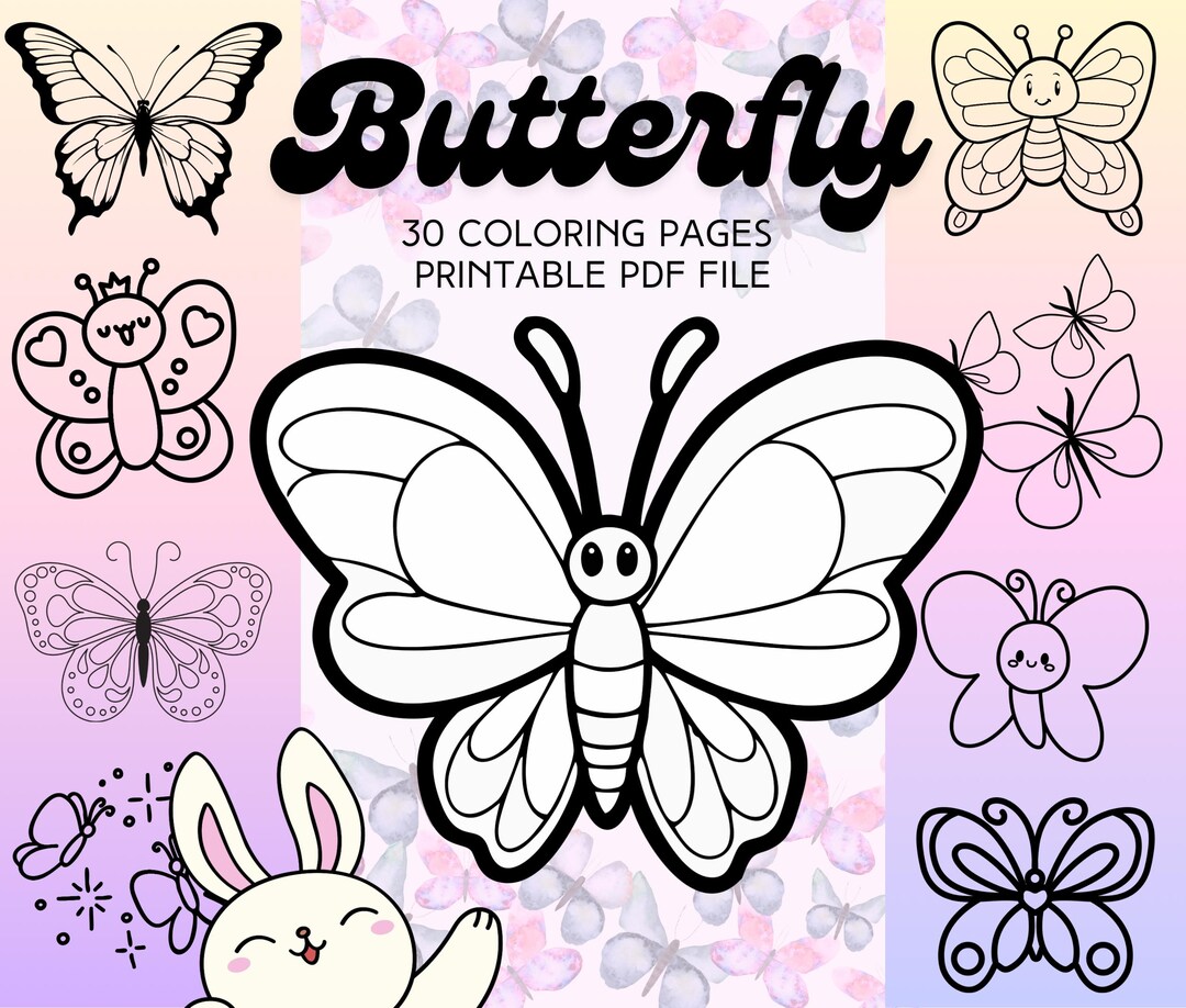 Butterfly Coloring Pages PDF Printable for Kids and Adults 30 ...