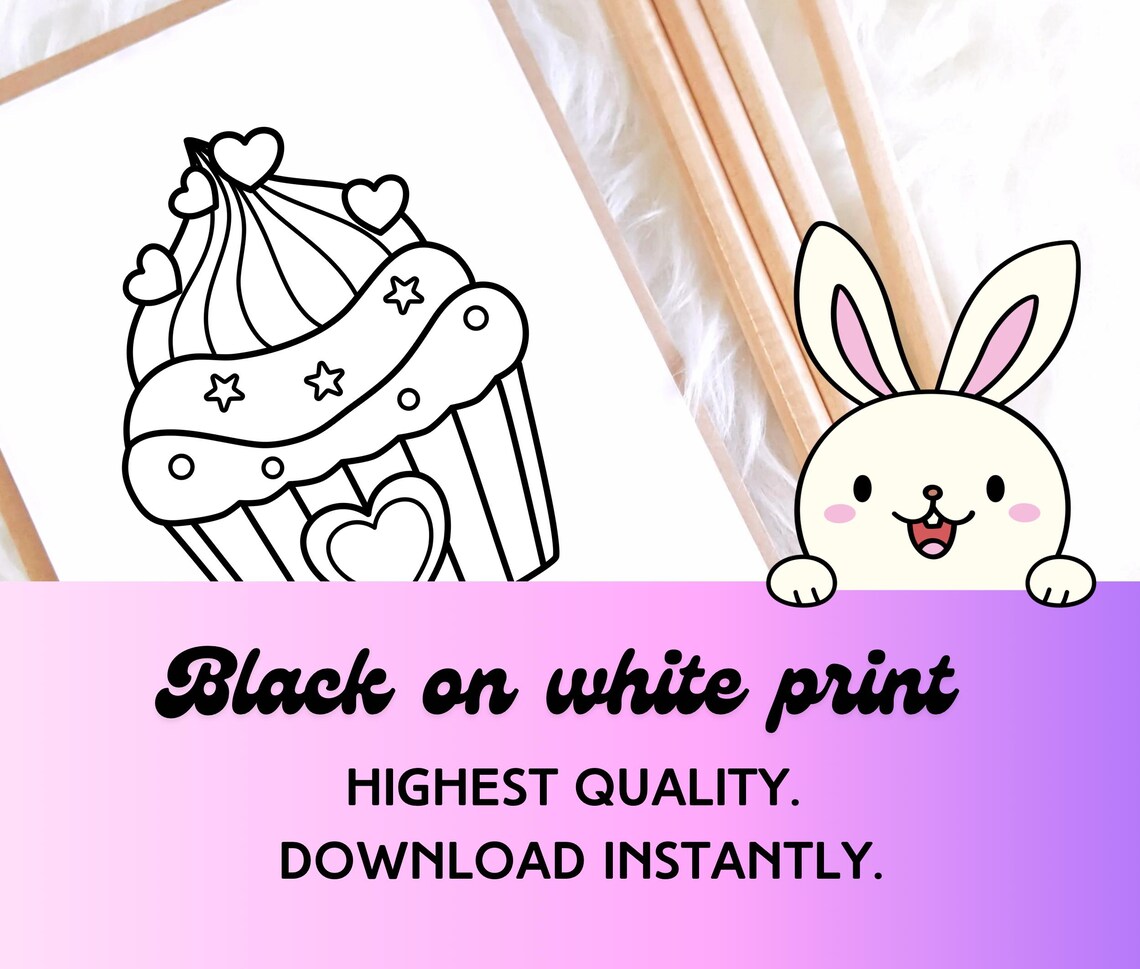 Cupcake Coloring Pages PDF Printable for Kids and Adults 15 Cupcakes ...