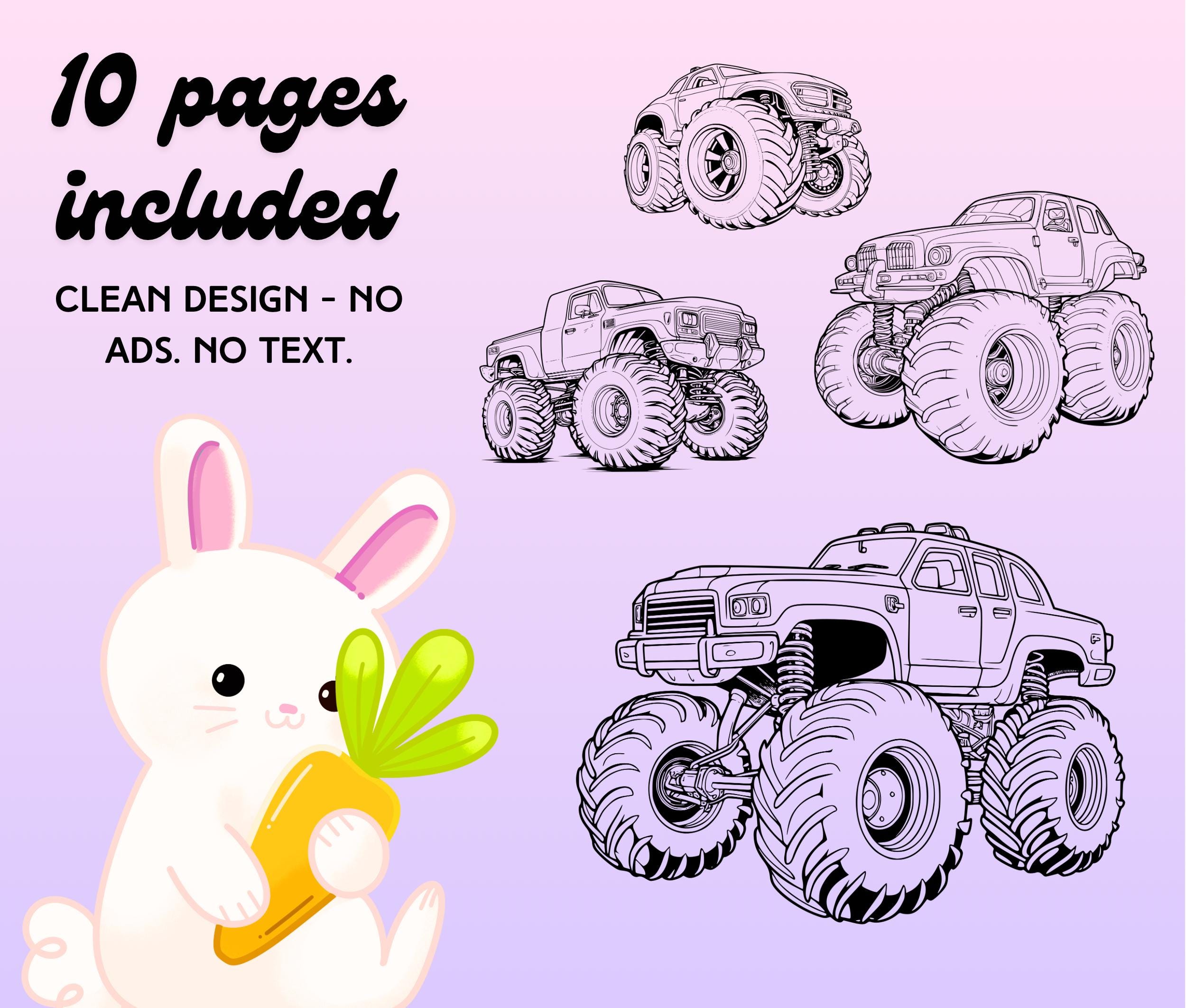 Monster Truck Coloring Pages PDF Printable for Kids and Adults 10 ...