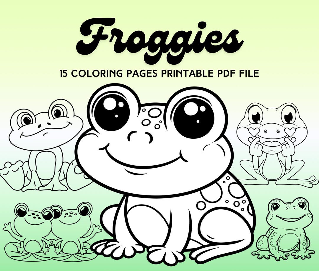 15 Frogs Coloring Pages for Kids | Printable PDF | Cute Froggies ...