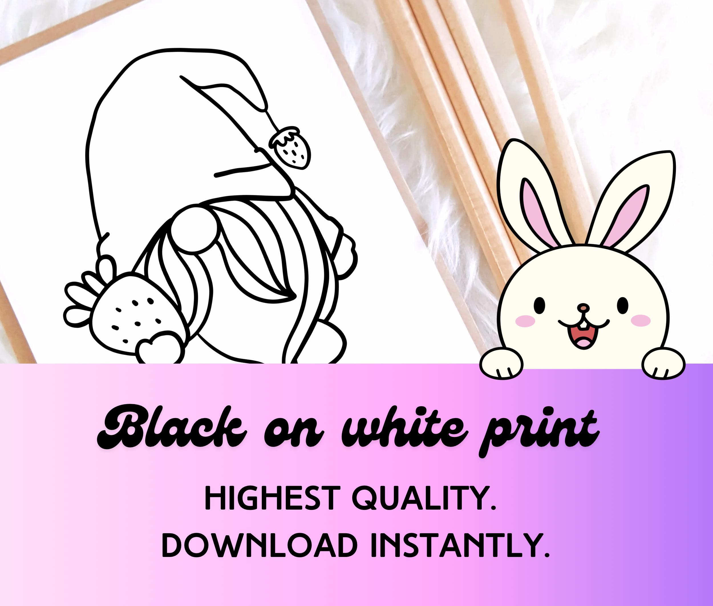 Cute Gnomes Coloring Pages PDF Printable for Adults and Kids 30 Gnome ...