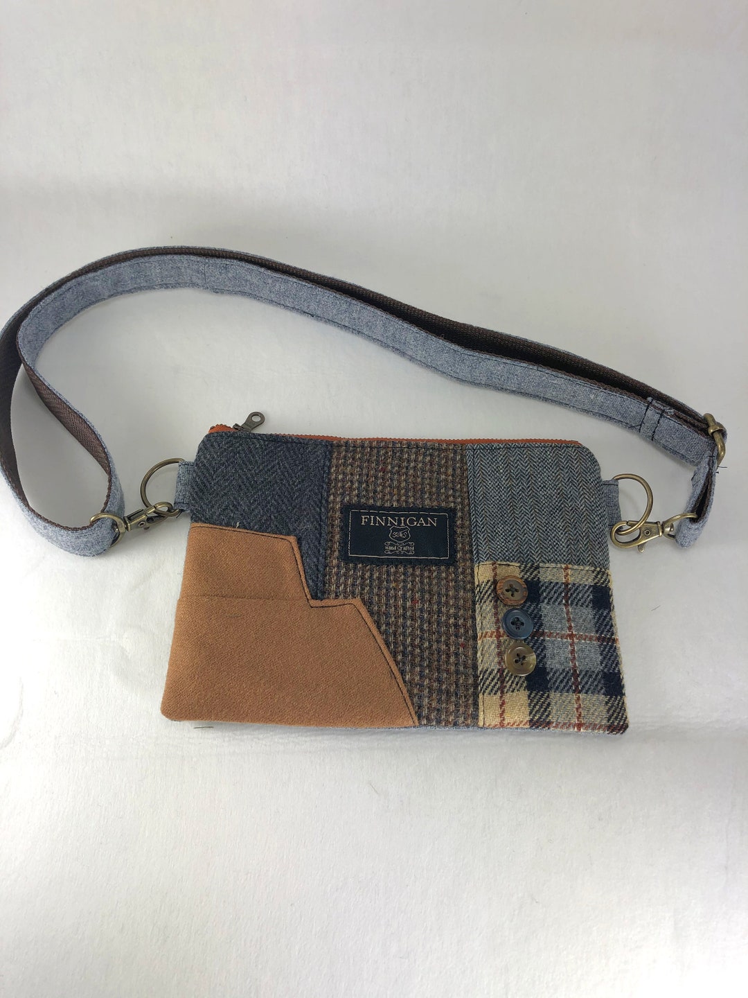 Upcycled Suit Coat Fanny Pack: Patchwork Recycled Crossbody Clutch - Etsy