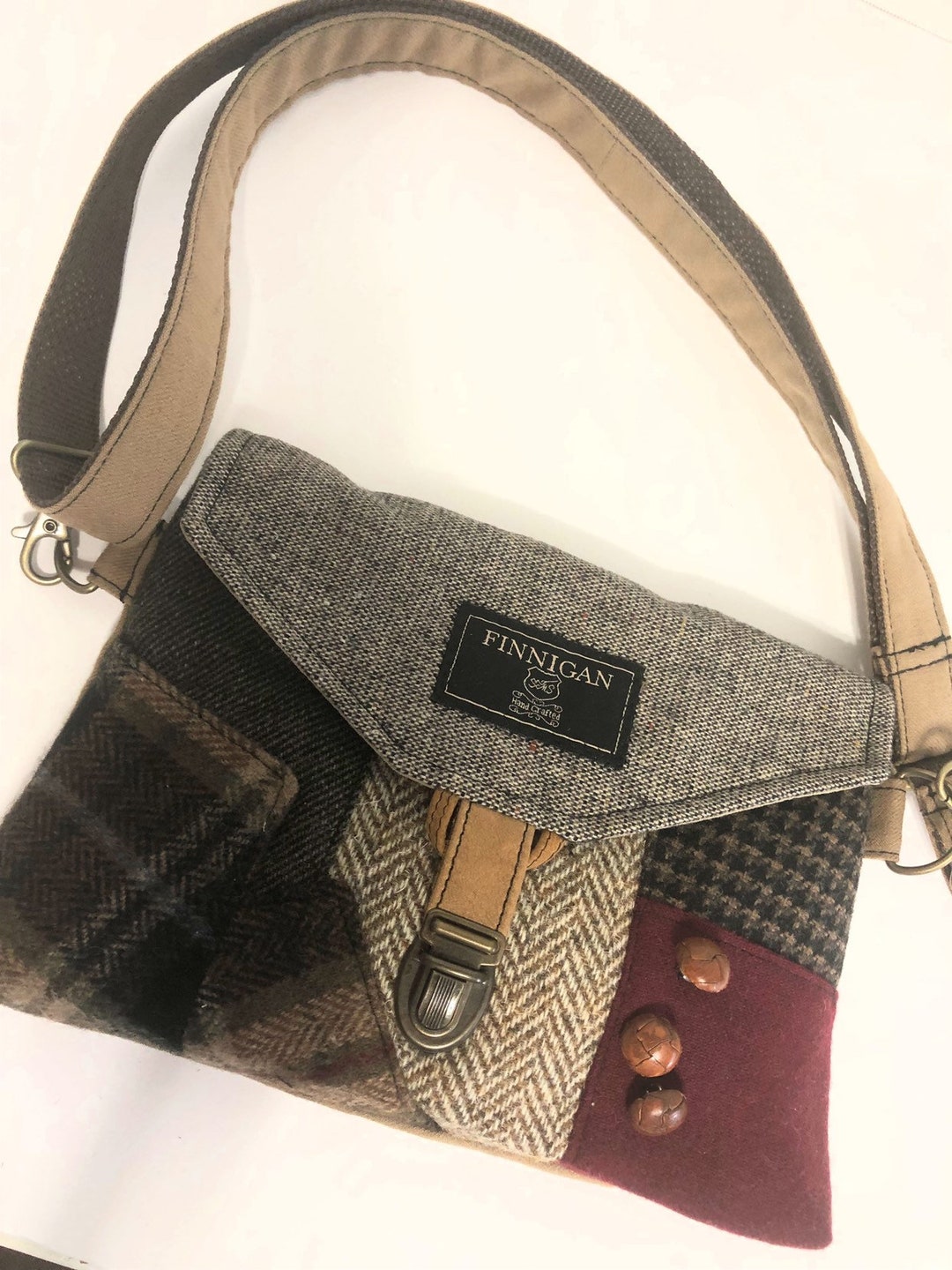 Recycled Suit Coat Crossbody Bag - Upcycled Tweed Fanny Pack - Etsy