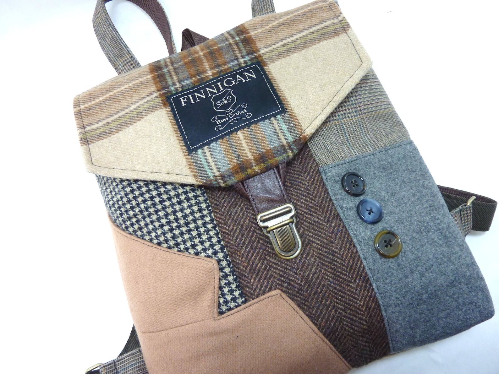Recycled Suit Fabric Backpack, Upcycled Soft Bag - Etsy