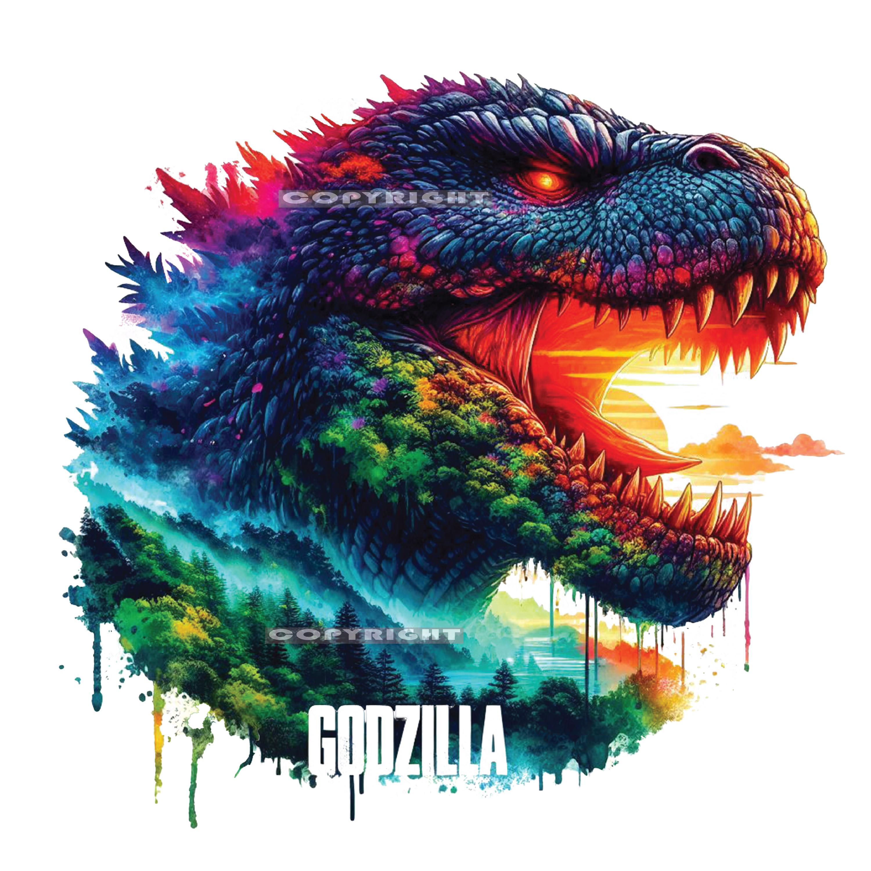 Godzilla PNG X 5, Godzilla Sublimation, Godzilla T-shirt Design ...