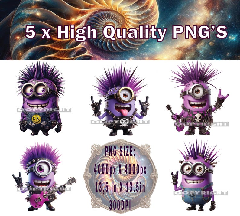 Minion Rocker PNG X 5, Minion Png, Minion T-shirt Design, Minion Cake ...