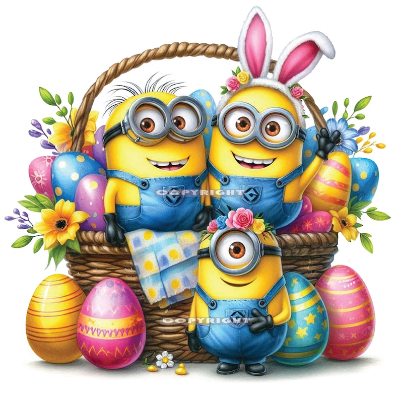 Minion Easter PNG X 5, Easter Sublimation, Easter T-shirt Design ...