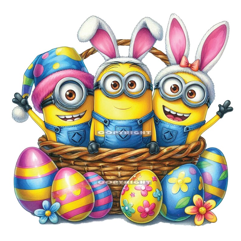 Minion Easter PNG X 5, Easter Sublimation, Easter T-shirt Design ...