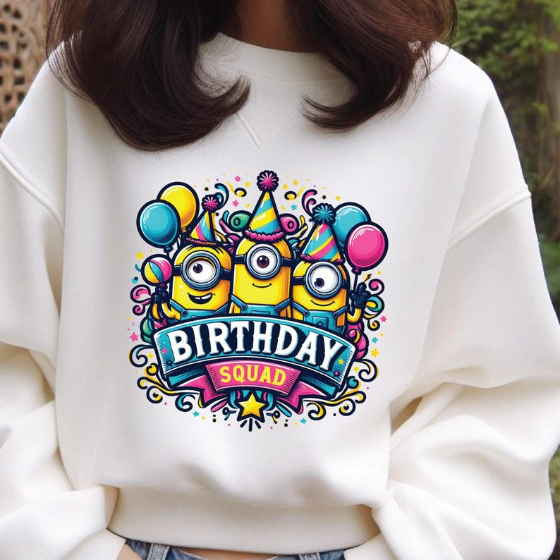 Minion Birthday Squad PNG X 5, Minion Birthday Party Png, Minion ...