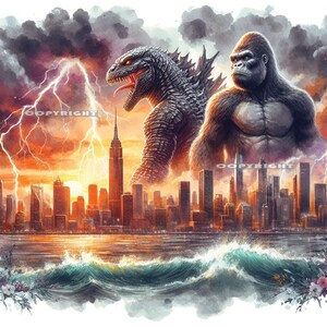 Godzilla X Kong PNG X 5, Godzilla and Kong Sublimation, Godzilla T ...