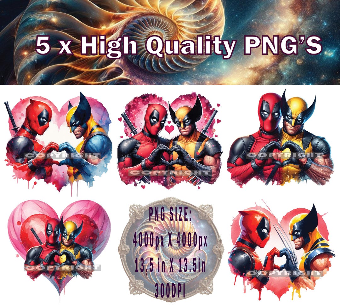Deadpool and Wolverine PNG X 5, Deadpool and Wolverine T-shirt Design ...