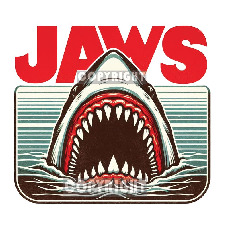 Jaws Png X 5, Jaws T-shirt Design, Jaws Vintage Sublimation, Shark ...