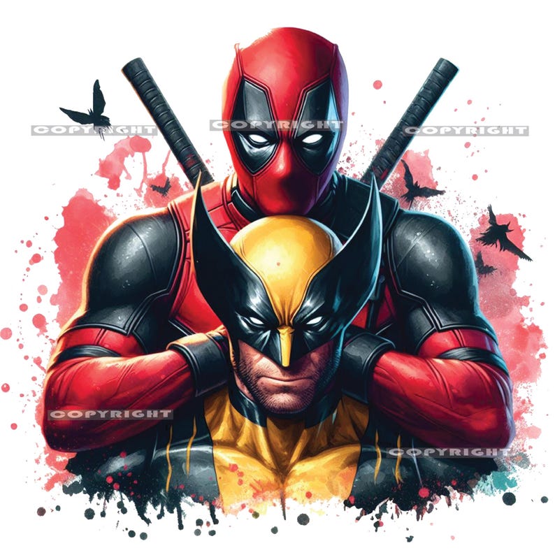 Deadpool and Wolverine PNG X 5, Deadpool and Wolverine T-shirt Design ...
