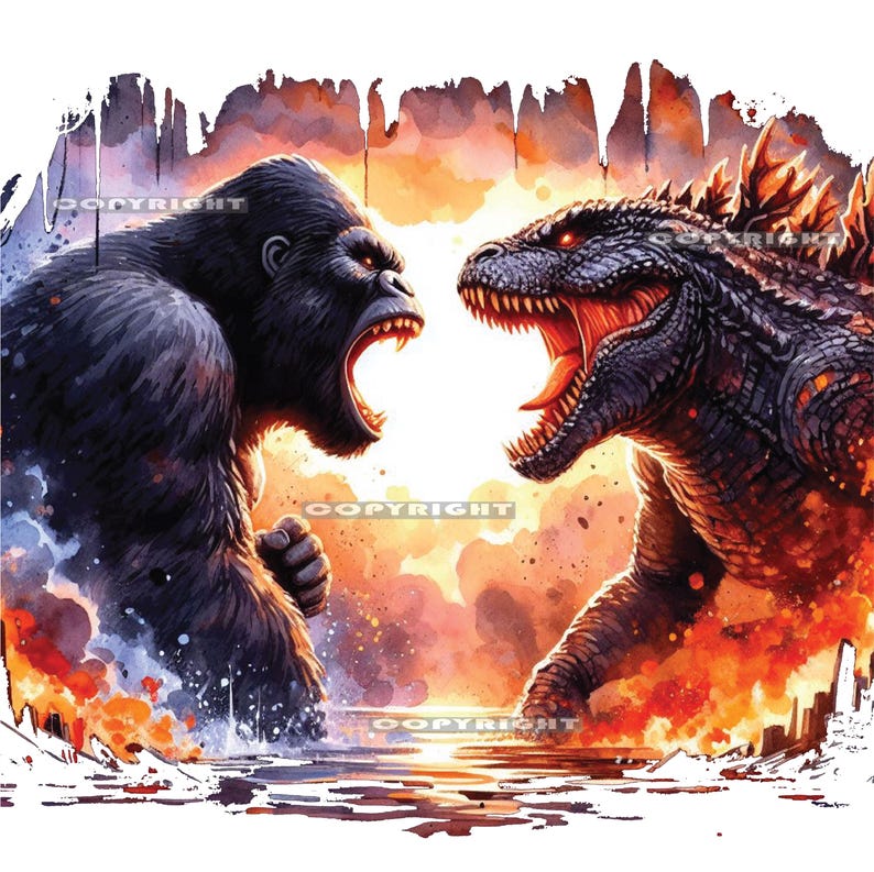 Godzilla X Kong PNG X 5, Godzilla and Kong Sublimation, Godzilla T ...