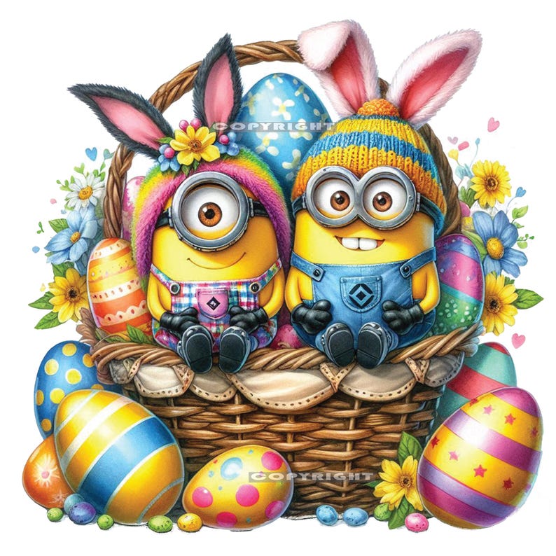 Minion Easter PNG X 5, Easter Sublimation, Easter T-shirt Design ...