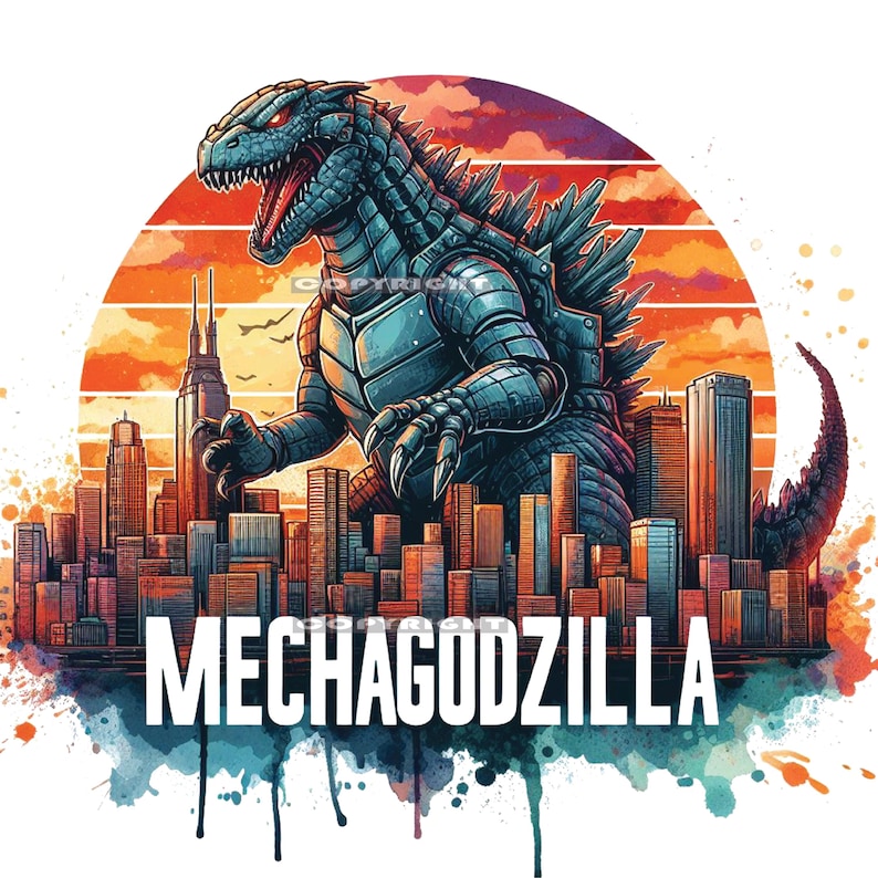 Mechagodzilla PNG X 5, Godzilla Sublimation, Mechagodzilla Tshirt ...