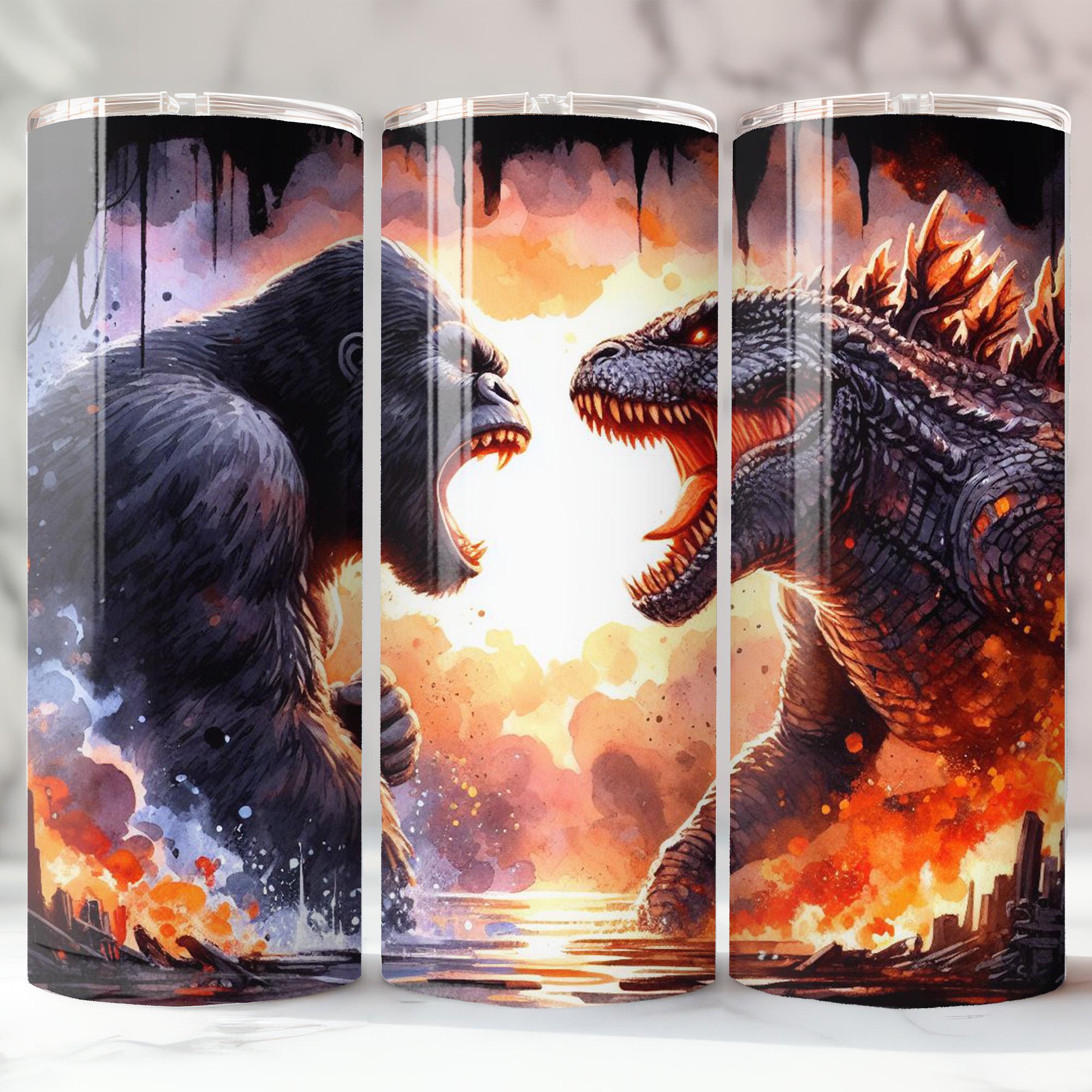 Godzilla Vs Kong Tumbler Wrap X 5, Godzilla Sublimation, 20 Oz Tumbler ...