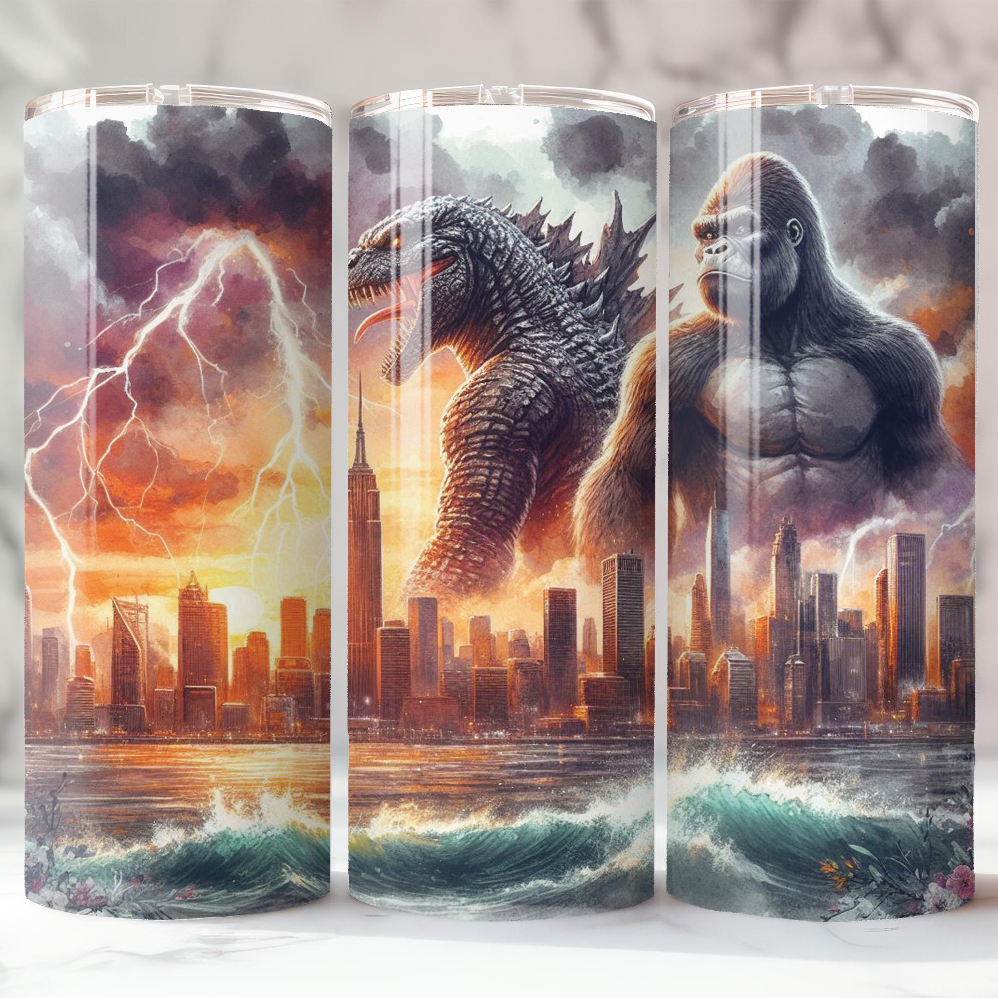 Godzilla Vs Kong Tumbler Wrap X 5, 20 Oz Tumbler Wrap, Godzilla ...