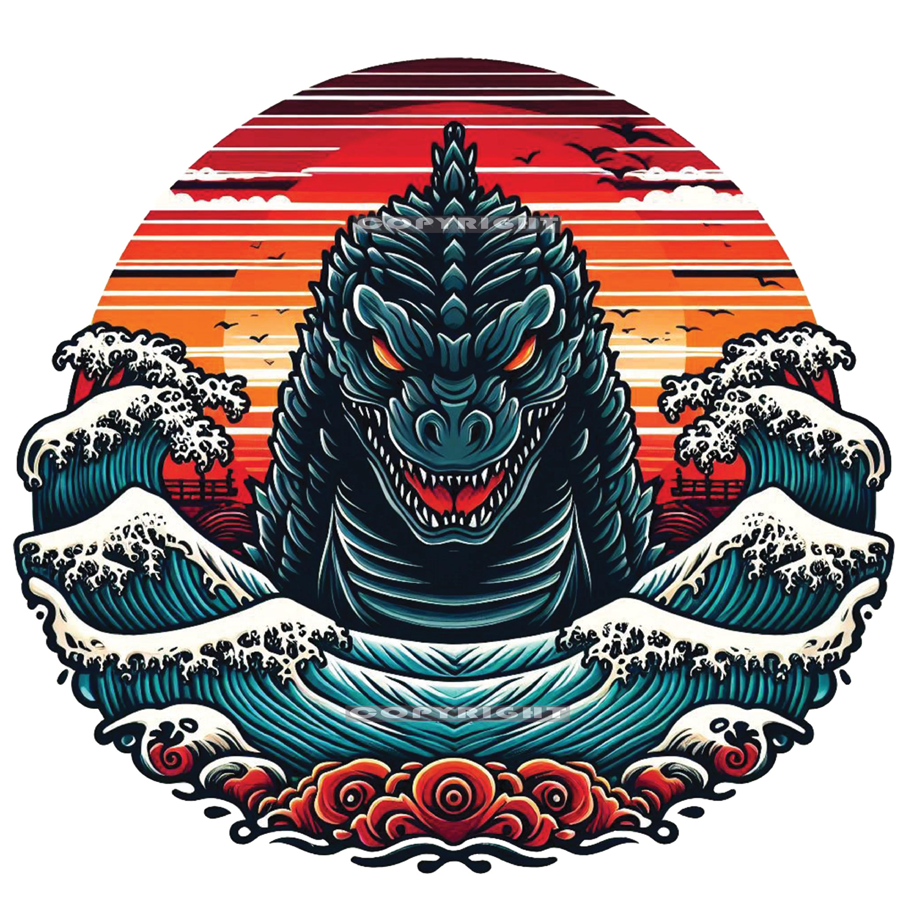 Godzilla PNG X 5, Godzilla Sublimation, Godzilla T-shirt Design ...