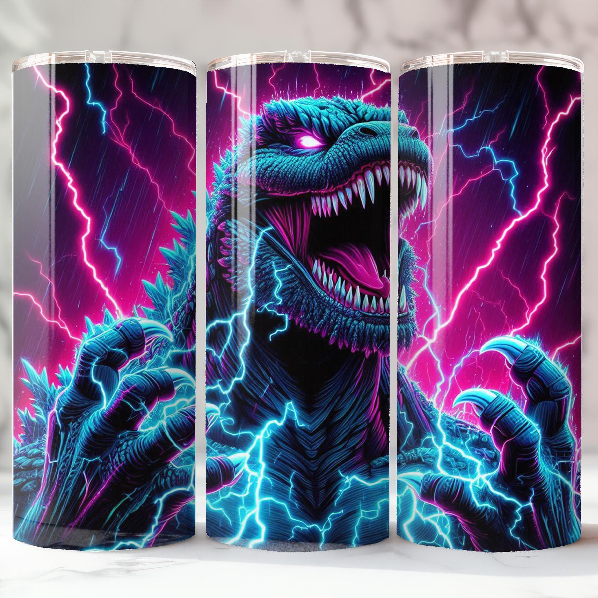 Godzilla Tumbler Wrap X 5, Godzilla Sublimation, 20 Oz Tumbler Wrap ...