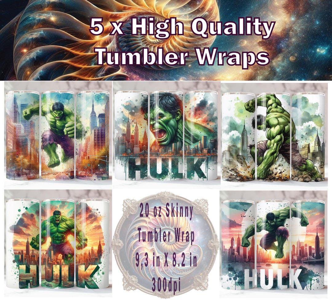 Hulk Tumbler Wrap X 5, 20 Oz Tumbler Wrap, Hulk Sublimation, Hulk PNG ...