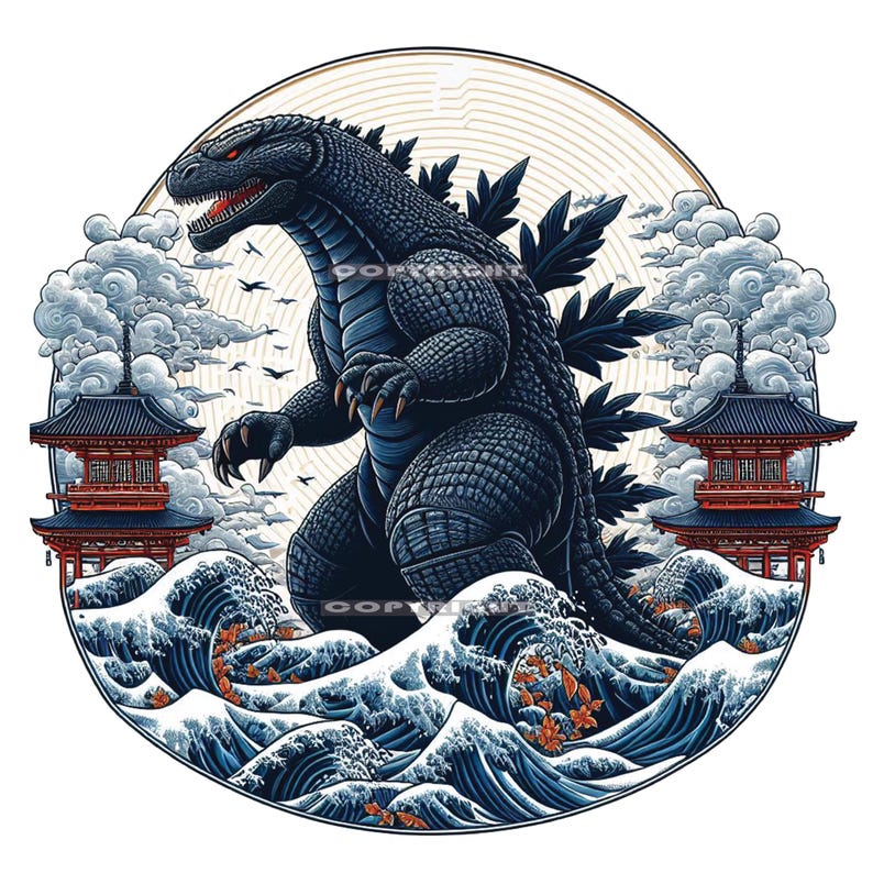 Godzilla PNG X 5, Godzilla Sublimation, Godzilla T-shirt Design ...