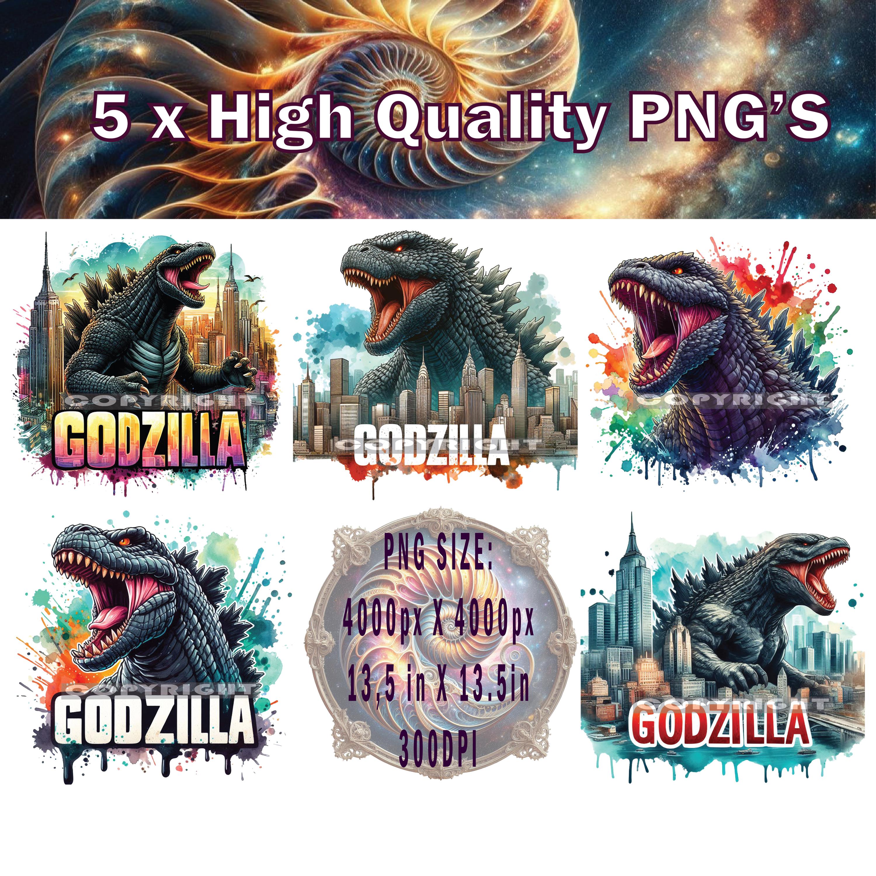 Godzilla PNG X 5, Godzilla and Kong Sublimation, Godzilla T-shirt ...
