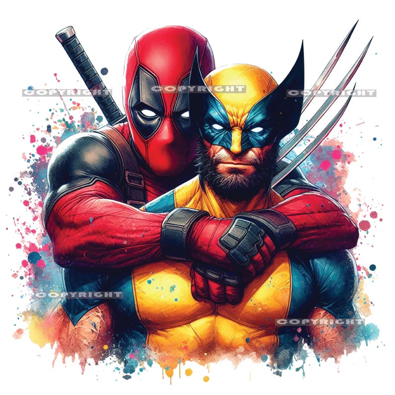 Deadpool and Wolverine PNG X 5, Deadpool and Wolverine T-shirt Design ...