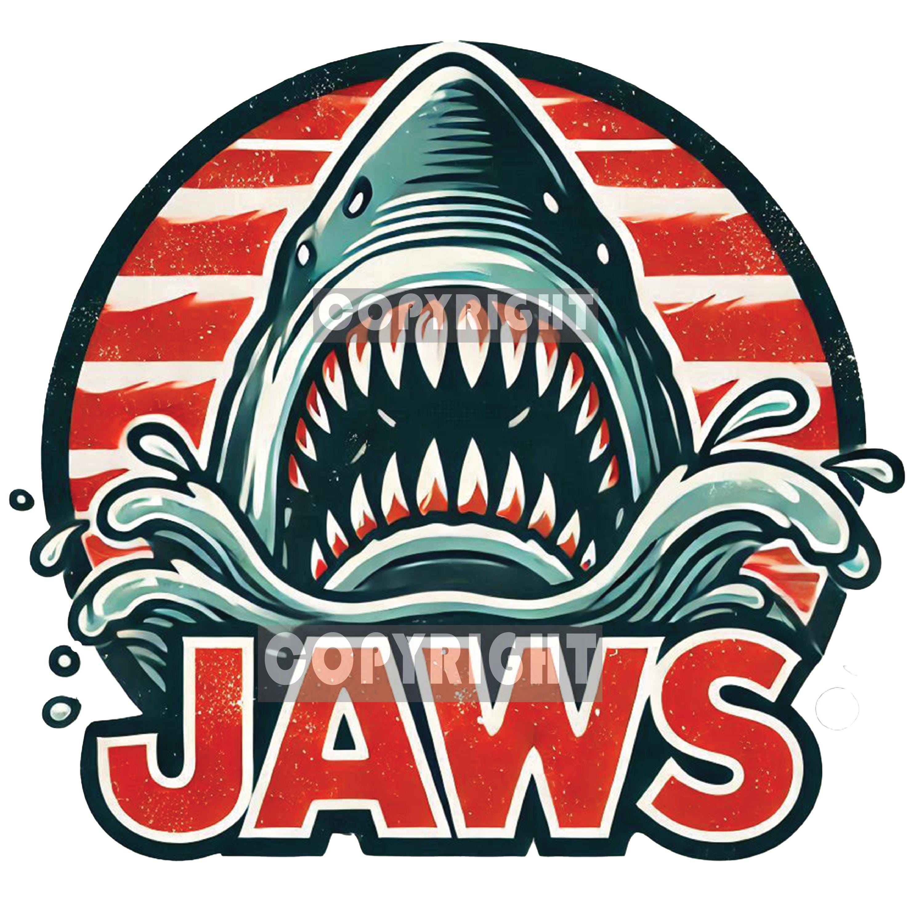 Jaws Png X 5, Jaws T-shirt Design, Jaws Vintage Sublimation, Shark ...