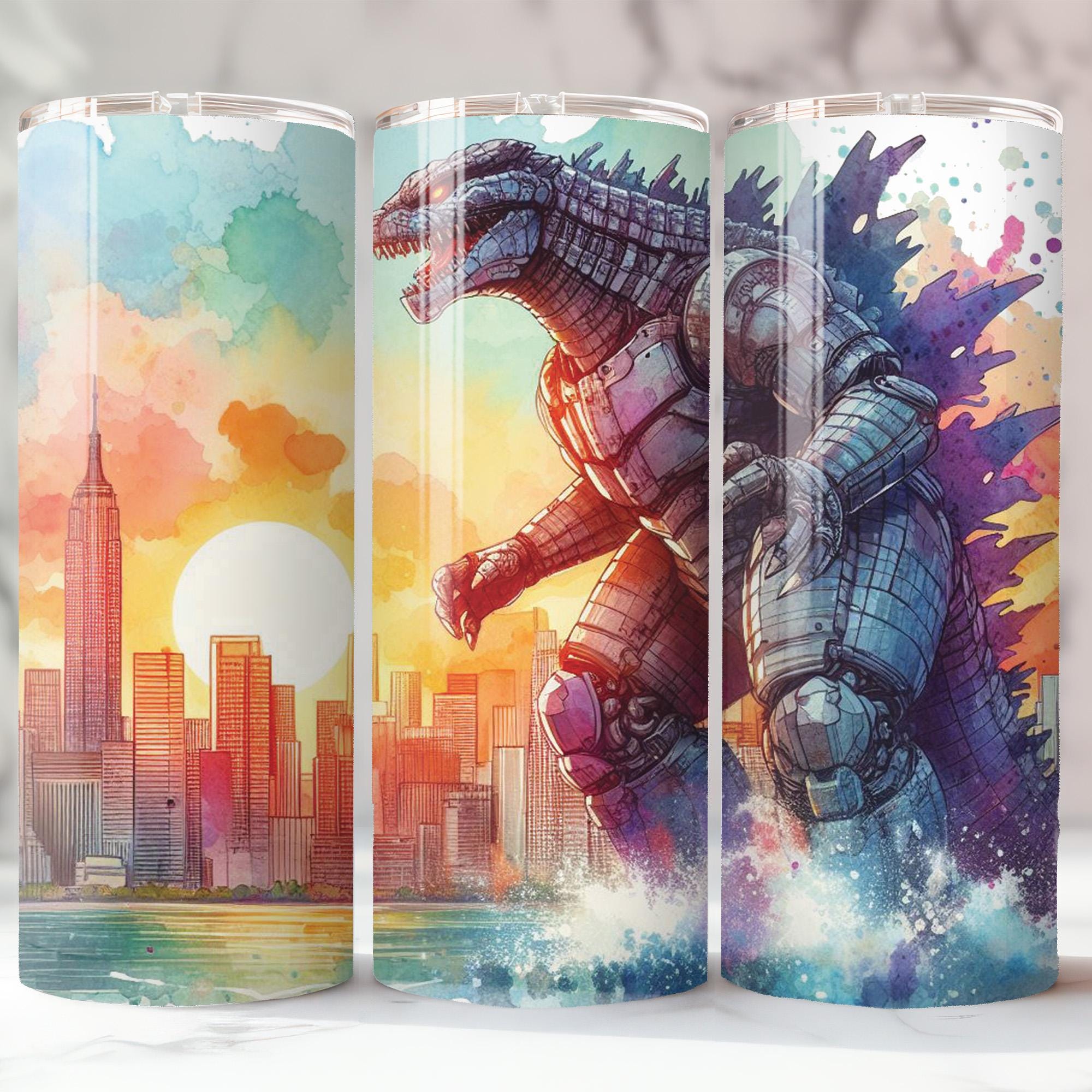 Mechagodzilla Tumbler Wrap X 5, 20 Oz Tumbler Wrap, Godzilla ...