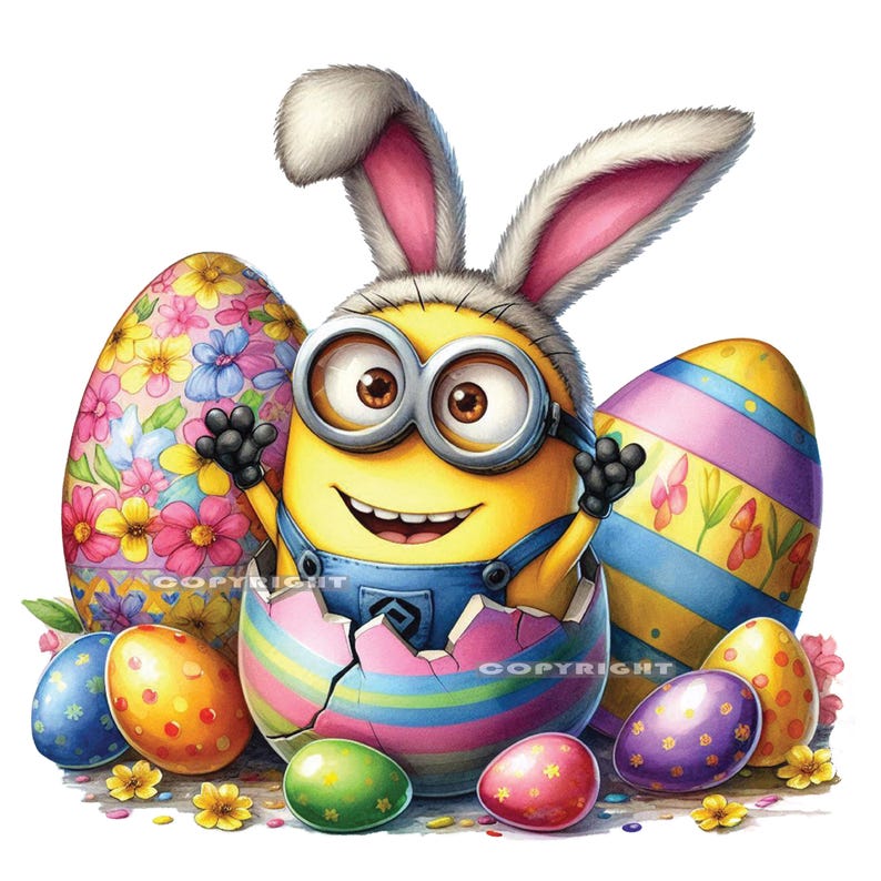 Minion Easter PNG X 5, Easter Sublimation, Easter T-shirt Design ...