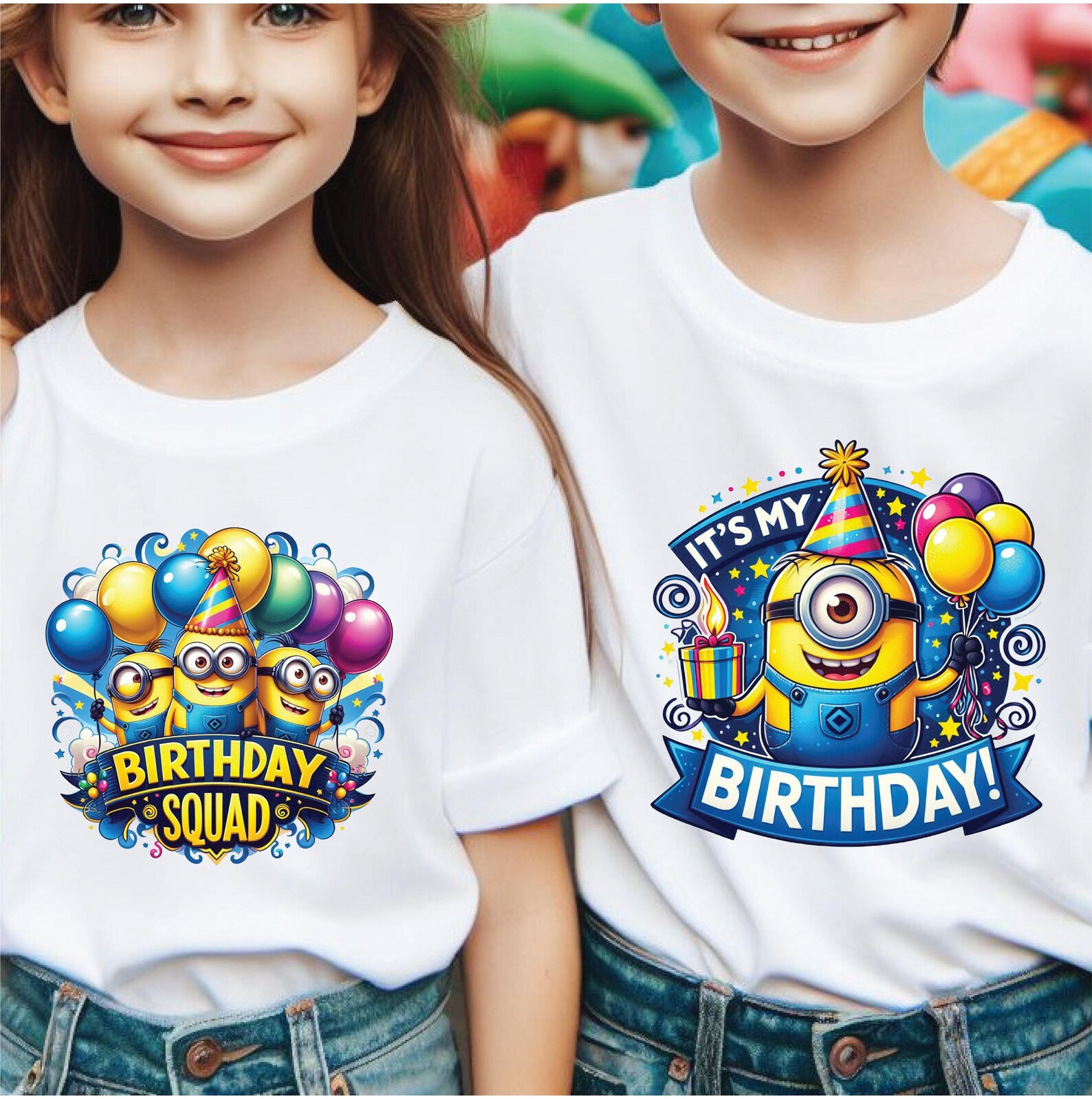Minion Birthday Squad PNG X 5, Minion Birthday Party Png, Minion ...