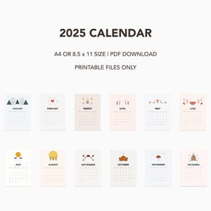 Printable Wall 2025 Calendar | Unique Design | PDF Download | Instant ...
