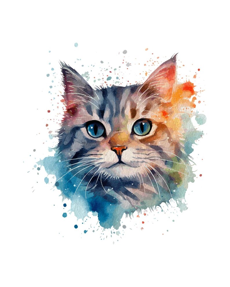 24 Funny Cat Cute Clipart Bundle, Funny Cat , Watercolor Cat , Funny ...