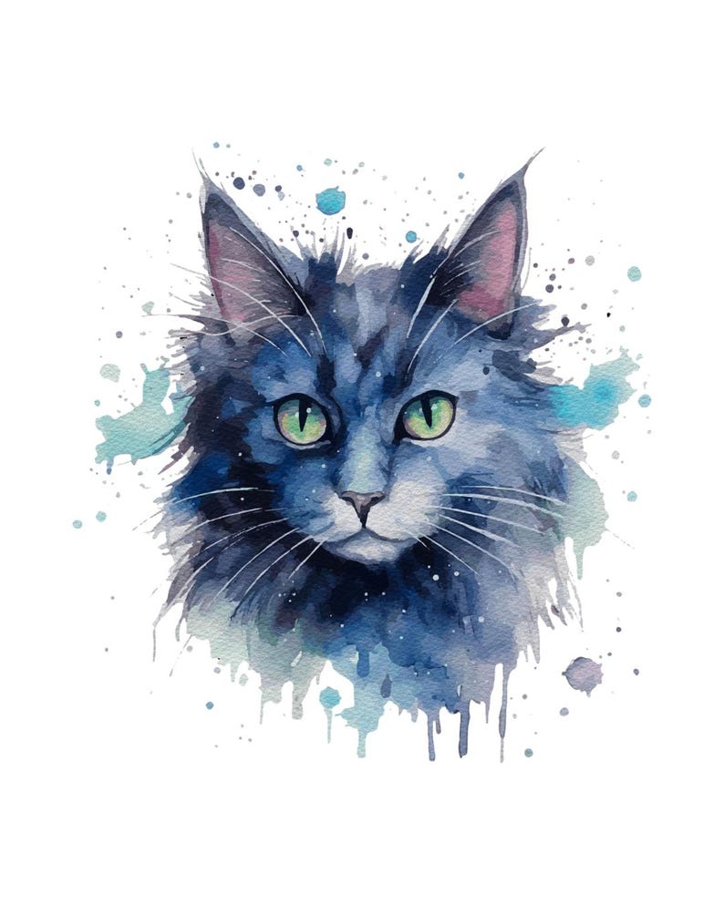 24 Funny Cat Cute Clipart Bundle, Funny Cat , Watercolor Cat , Funny ...