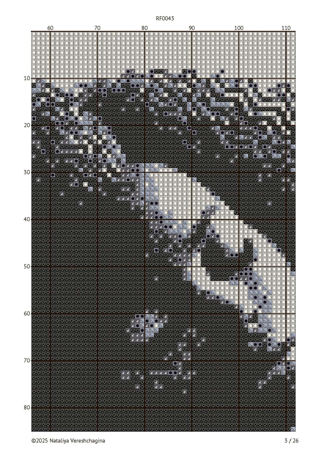 Silence in Silk Cross Stitch Pattern: Vintage Monochrome Embroidery ...
