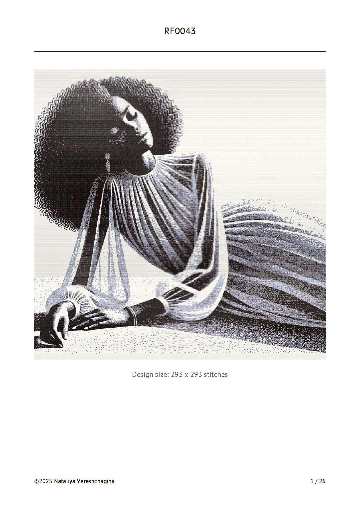 Silence in Silk Cross Stitch Pattern: Vintage Monochrome Embroidery ...