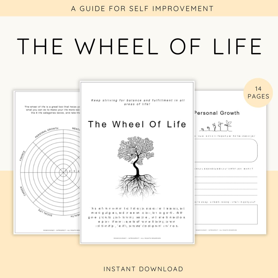 Wheel of Life Workbook: Goal Setting & Self-discovery (PDF Download A4 ...