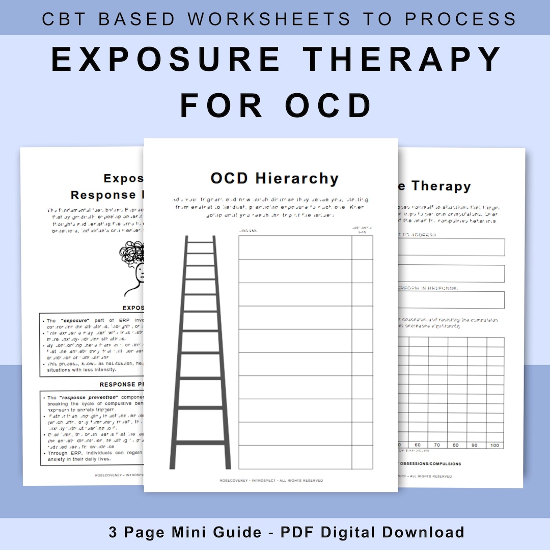 OCD Exposure Therapy Worksheets, Self Help, Irrational Fears, DBT CBT ...