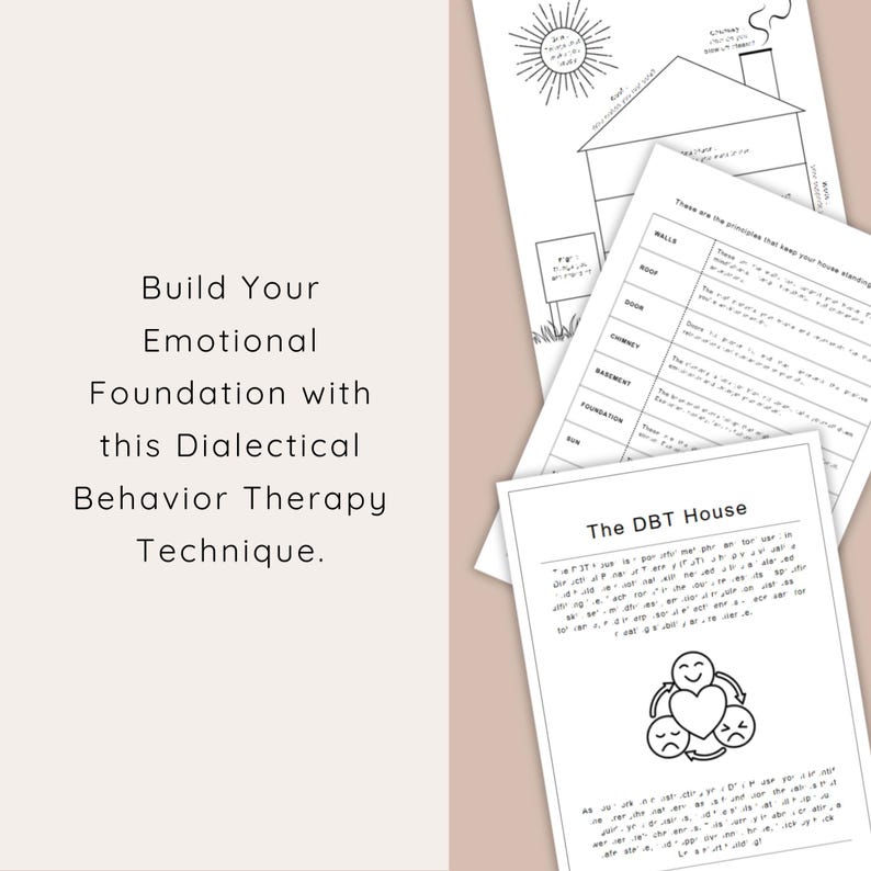DBT House Worksheet: Emotional Regulation & Coping Skills (PDF Download ...